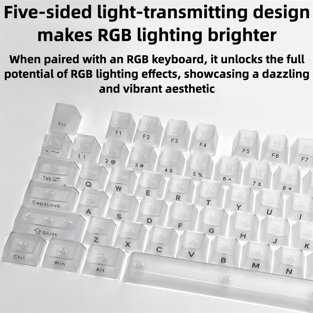 OEM Keycaps Set PC Material Foggy Matte Transparent 130 Keys Full Set ...