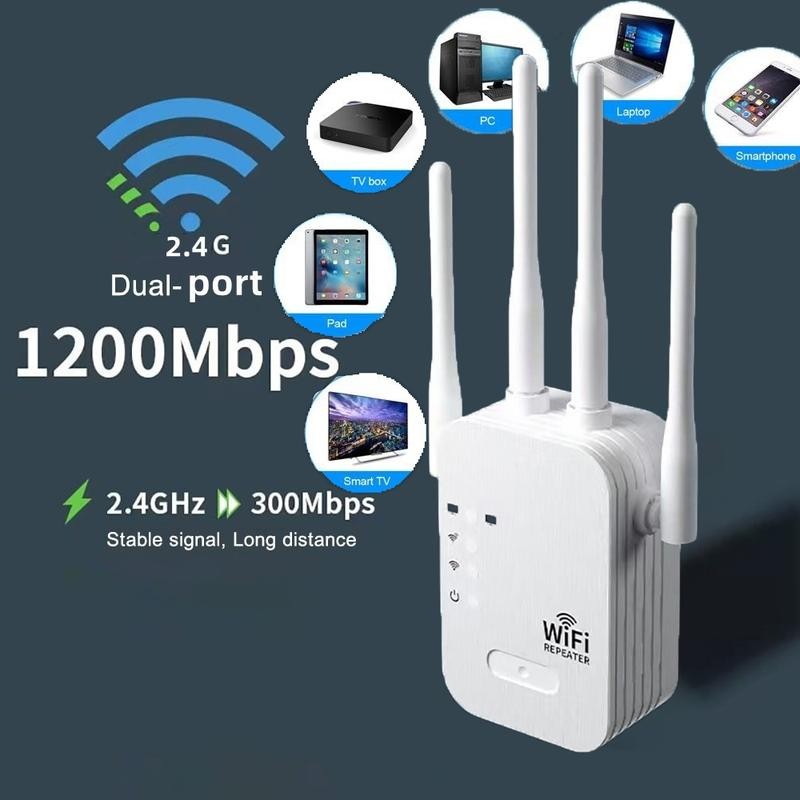 New 4-antenna Wireless WiFi Repeater 300Mbp Router Wifi Extender 2.4Ghz ...