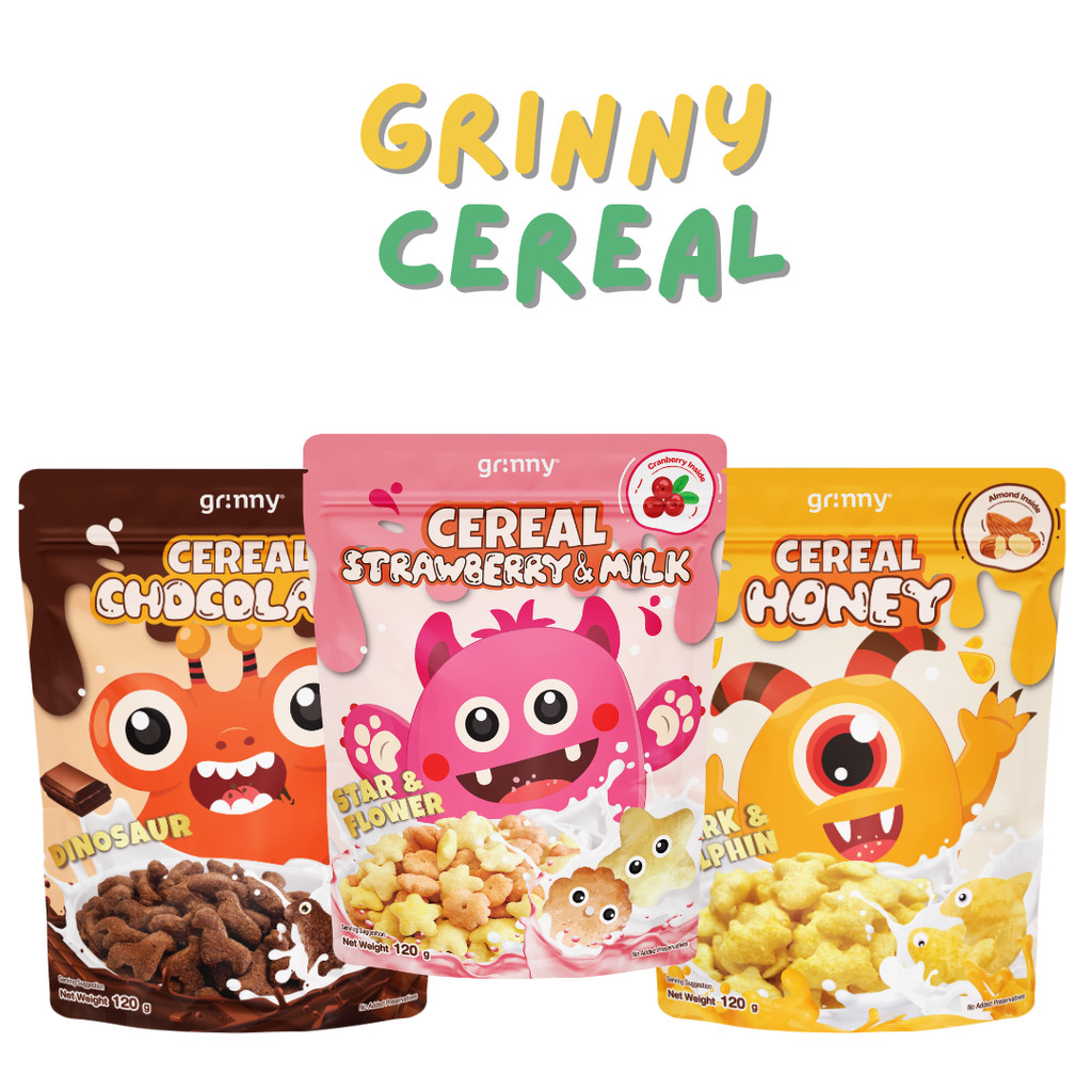 Grinny Cereal Chocolate / Cereal Honey / Cereal Strawberry & Milk ...