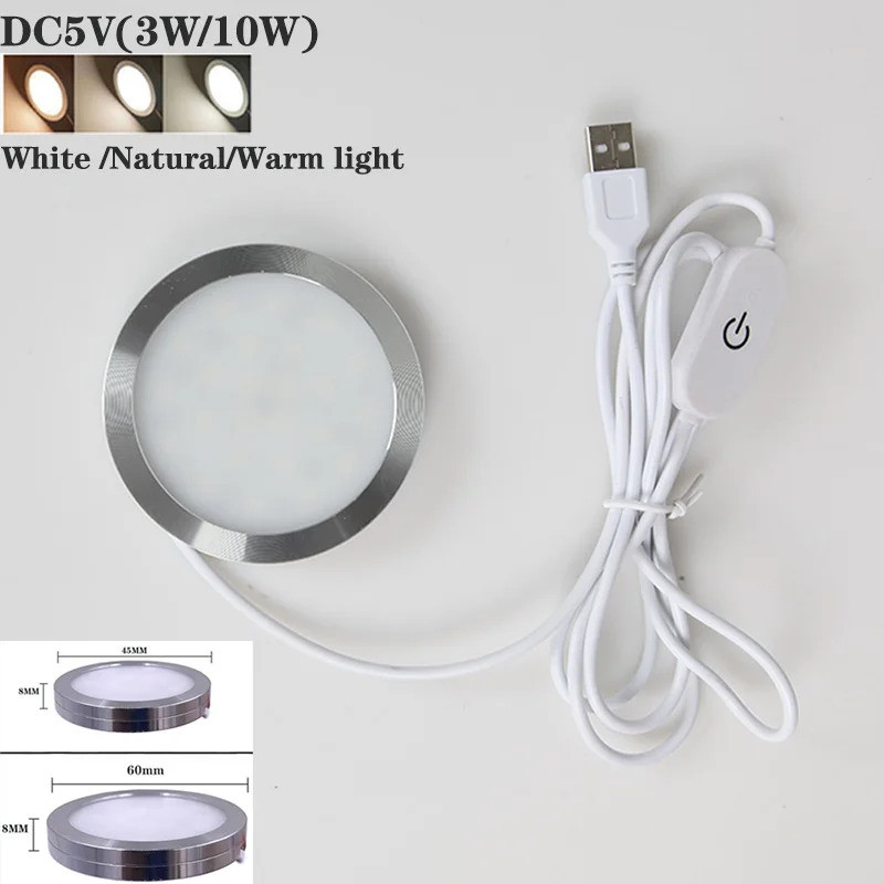 1pcs USB DC5V 3W/10W Dimmable Touch Spotlight Surface Mounted Mini LED ...