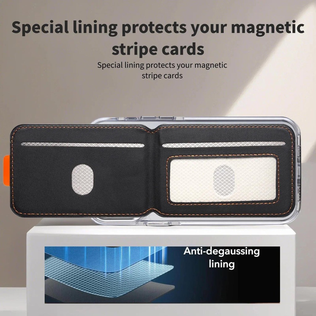 Luxury Leather Cellphone Magnetic Card Holder For IPhone 14 13 15 16 17 ...