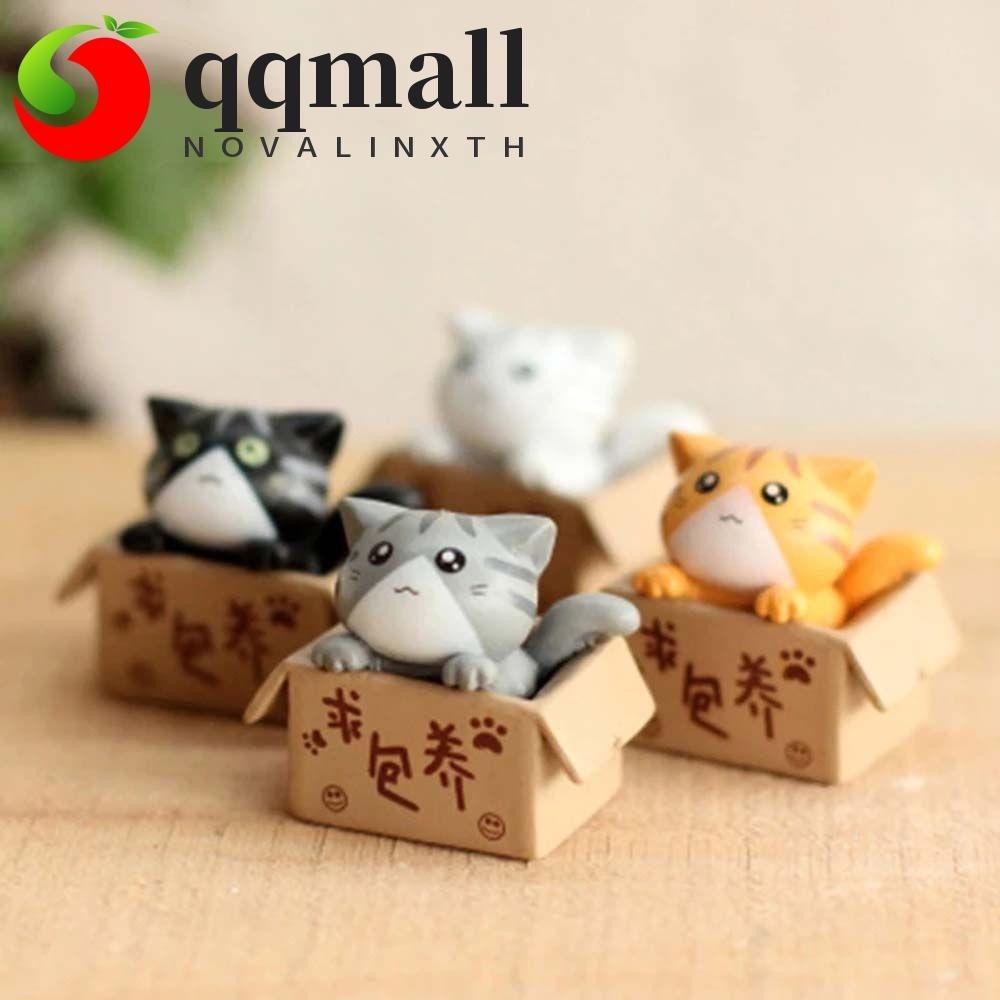 QQMALL Miniatures Statue Kitty Model DIY Miniatures Small Statue Poor ...
