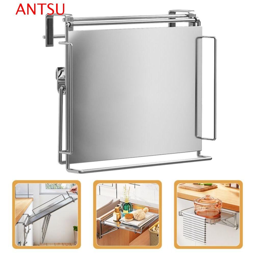 ANTSU Foldable Countertop Storage Rack, Stainless Steel Compact Design ...
