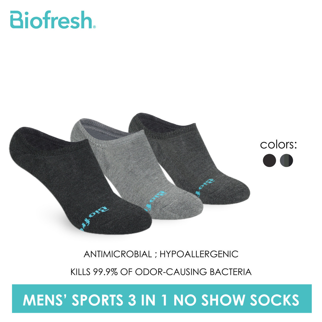 Biofresh Men's Cotton Thick Sports No Show Socks 3 pairs in a pack ...
