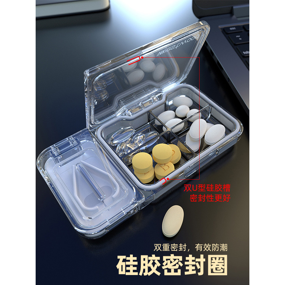 Japanese Medicine Dispenser Pill Box Portable Quarter Everything Pill ...