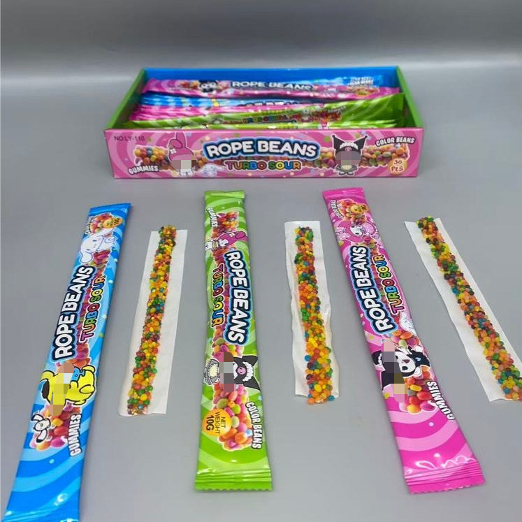 30PCS Rope Beans Rainbow Sweet Acid Cute Cartoon Character Multicolor ...