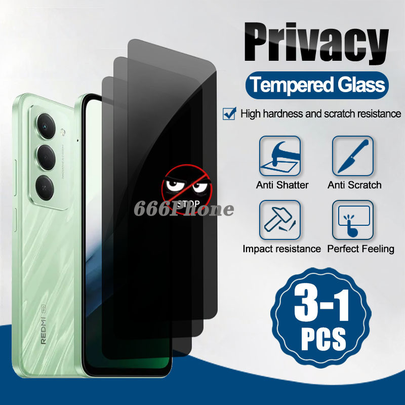 Anti-Spy Tempered Glass for Xiaomi Redmi 15 5G 15C Note 14 14S 13 Pro ...
