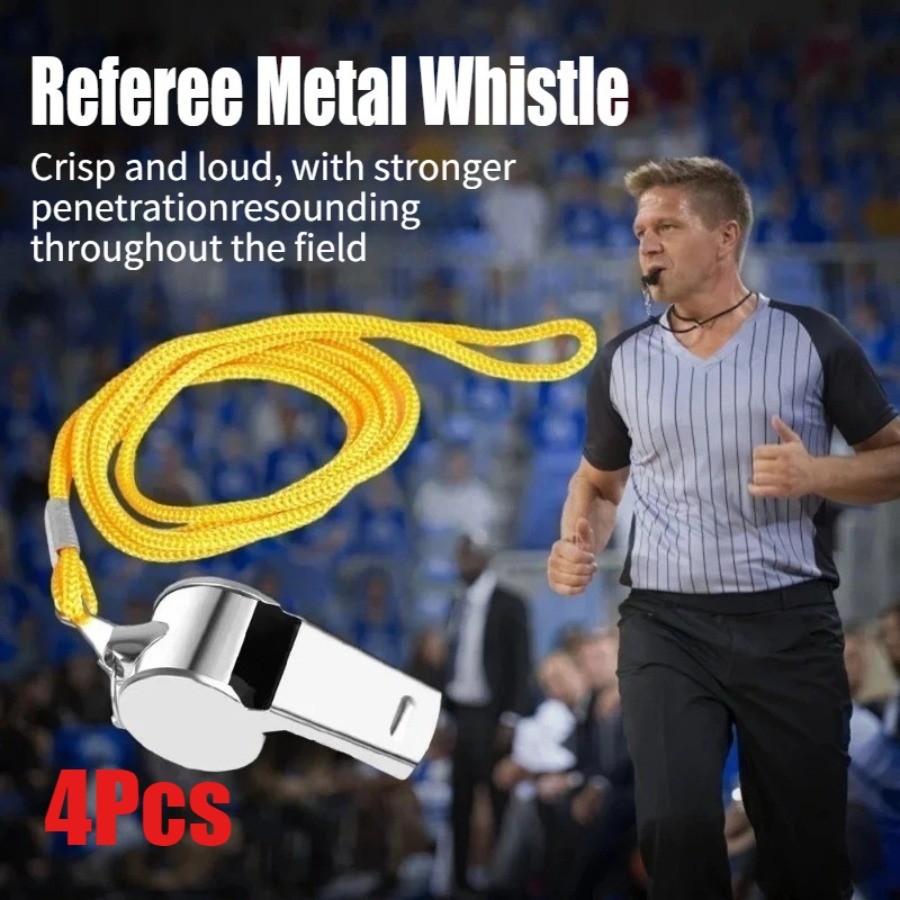 Stainless Steel Sports Whistle with Lanyard for Referees Basketball ...