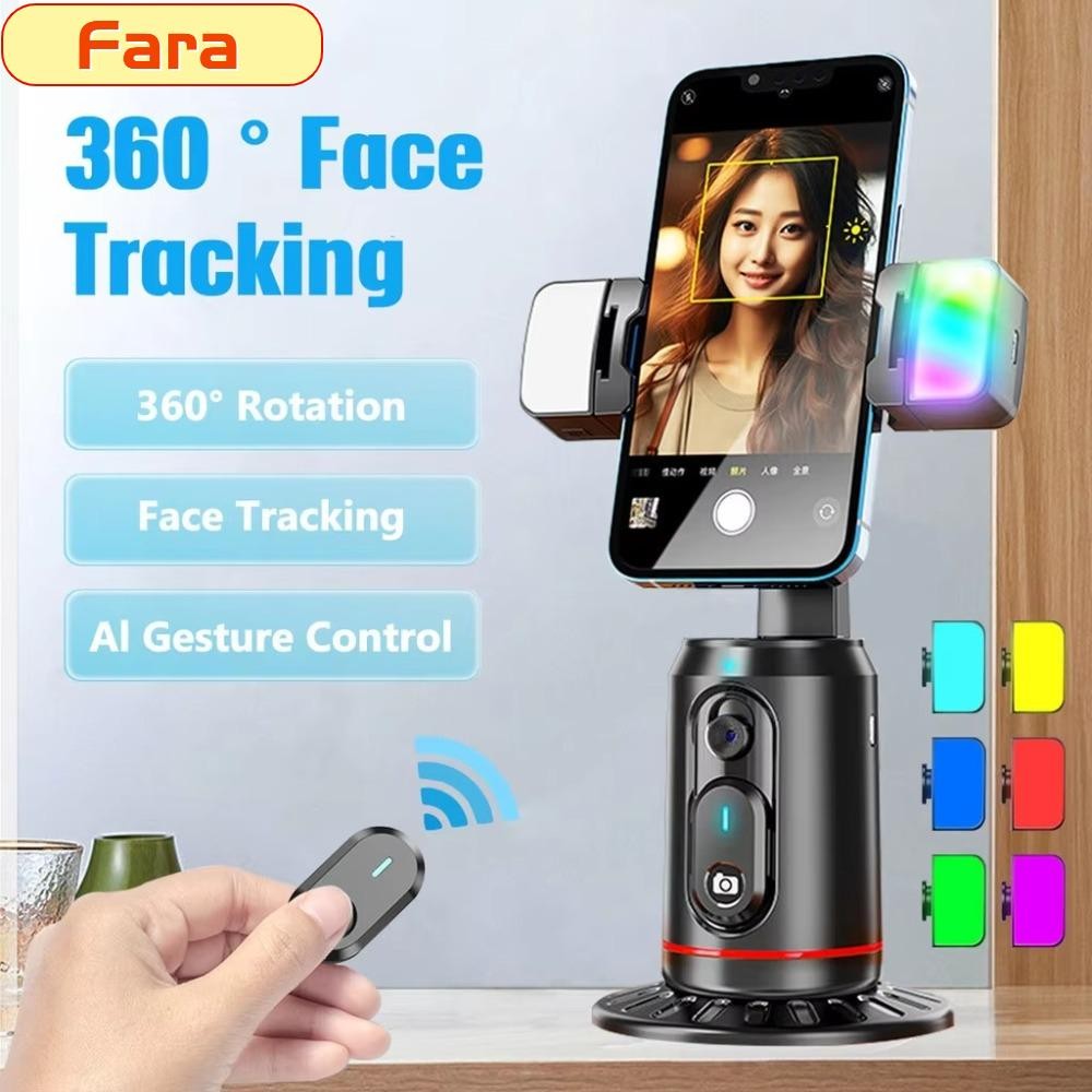 FARA AI Smart Gimbal Tripod, Auto Face Tracking with Fill Light Phone ...