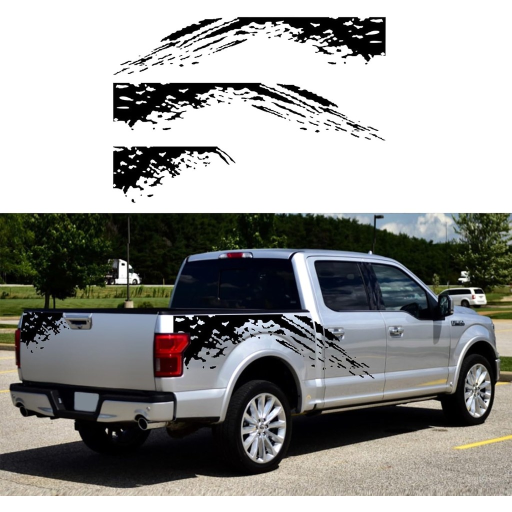 Car Sticker Bed Mud Splash Kit Racing Stripe Rear Lathe Decal Vinyl ...