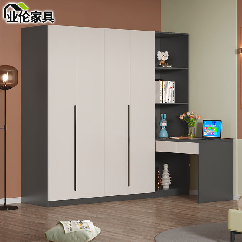 Modern Simple Wardrobe Corner Desk Bookshelf Integrated Combination ...