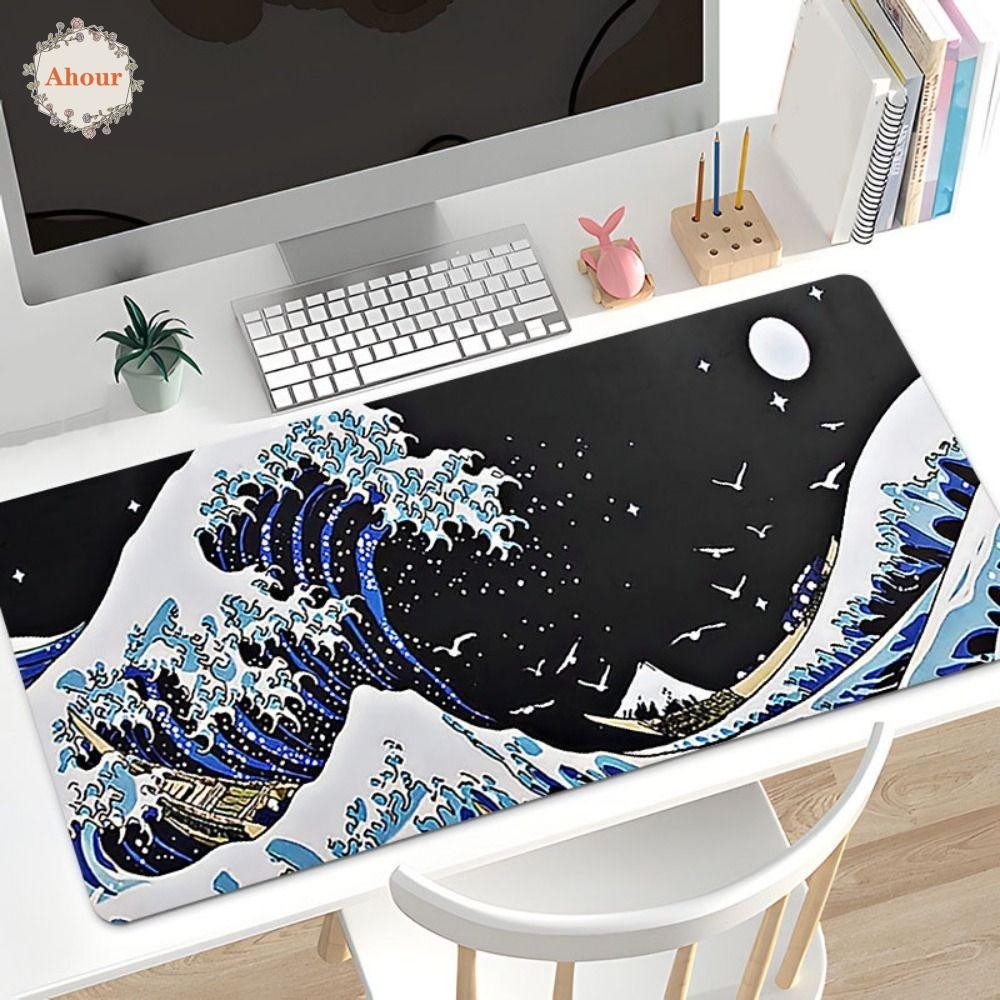 AHOUR Waves Mouse Pad, Stitched Edge English Shortcut Keys Keyboard ...