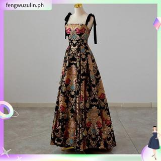 Jacquard Fabric Evening Dresses Spaghetti Strap A-line Evening Gown ...