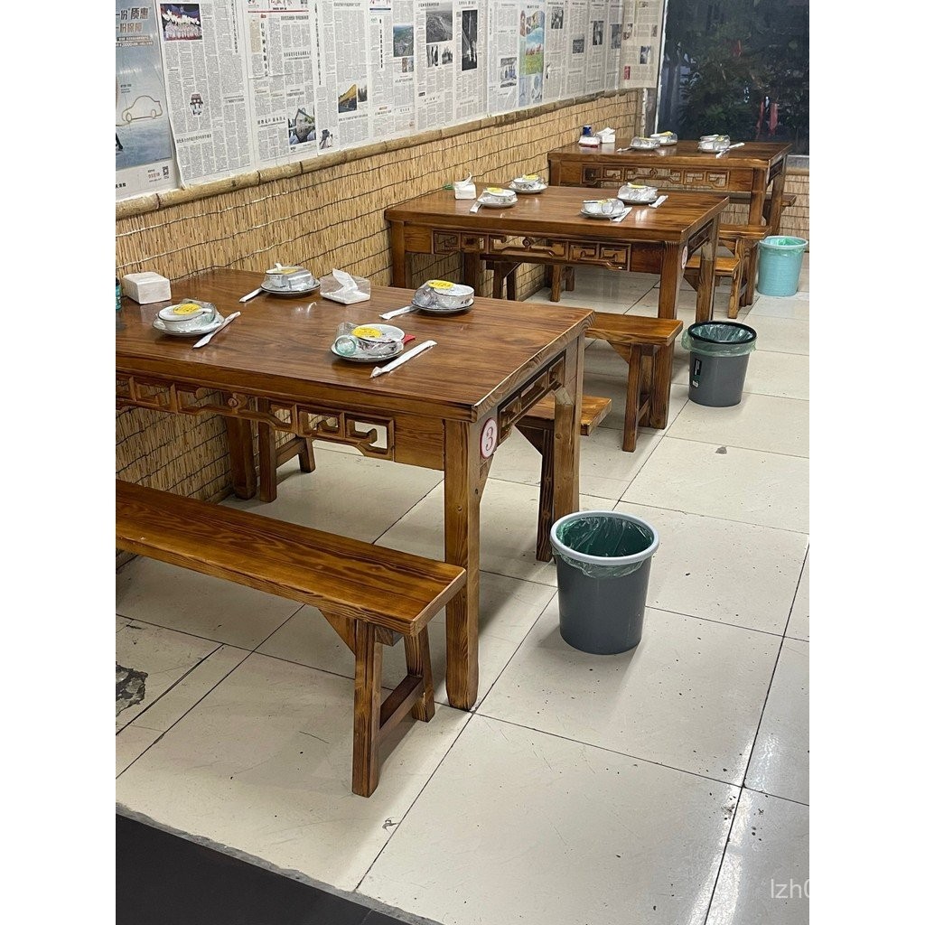 Noodle Shop Carbonized Snack Table and Chairs Restaurant Barbecue Stall ...