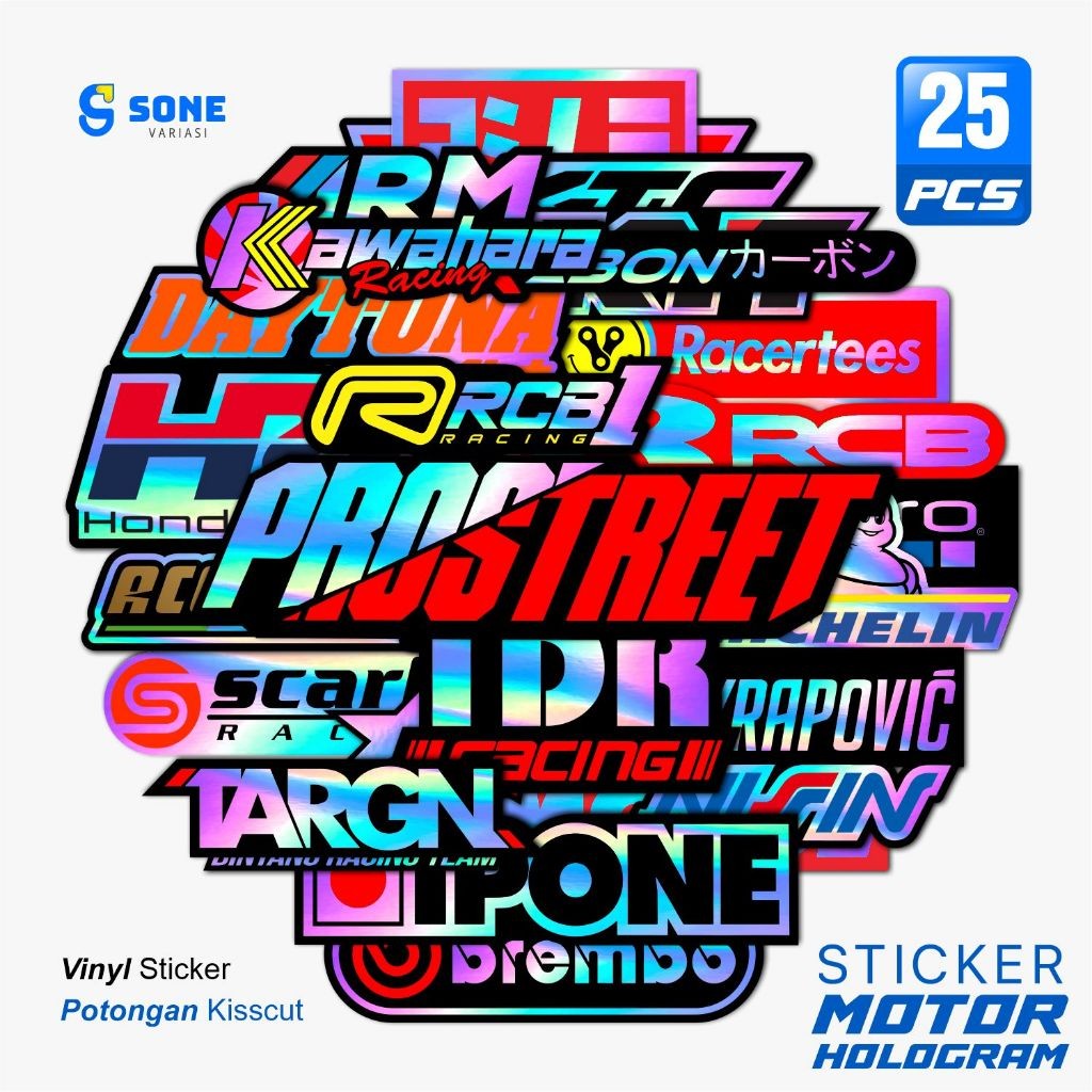 Hologram Stickers / Cool Motorcycle Stickers / Racing Stickers / Word ...