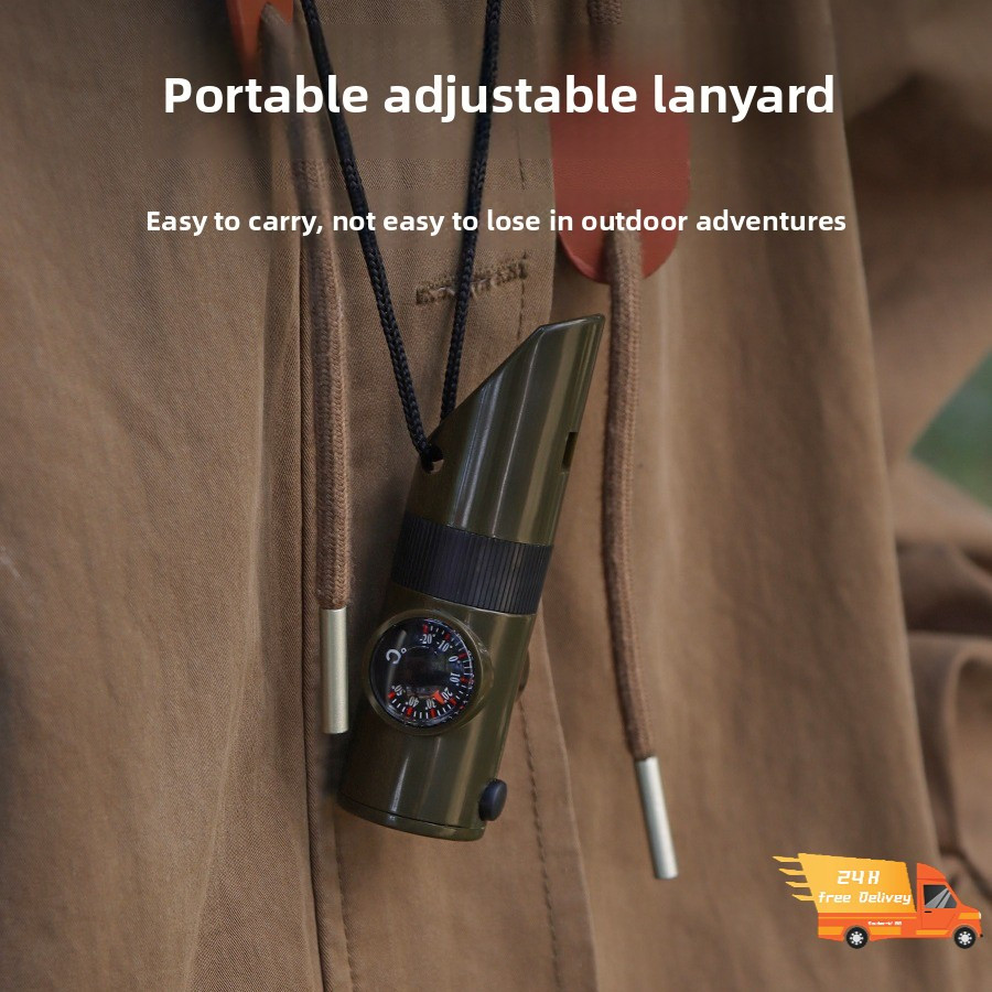 Outdoor Camping 7-in-1 Multi-Function Whistle Hiking Survival Whistle ...