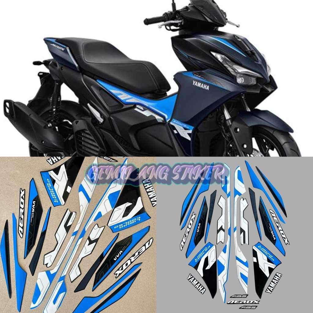 Yamaha Aerox ALPHA 2025 Standard Matte Blue Striping Sticker | Shopee ...