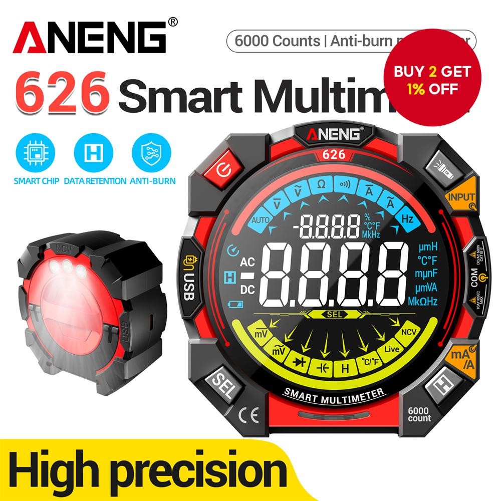 ANENG 626 Digital Multimeter - 6000 Counts Smart Voltage, Current ...