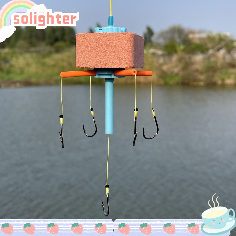 SOLIGHTER Fishing Bait Cage, String Hook Five Hook Line Group Feeder ...