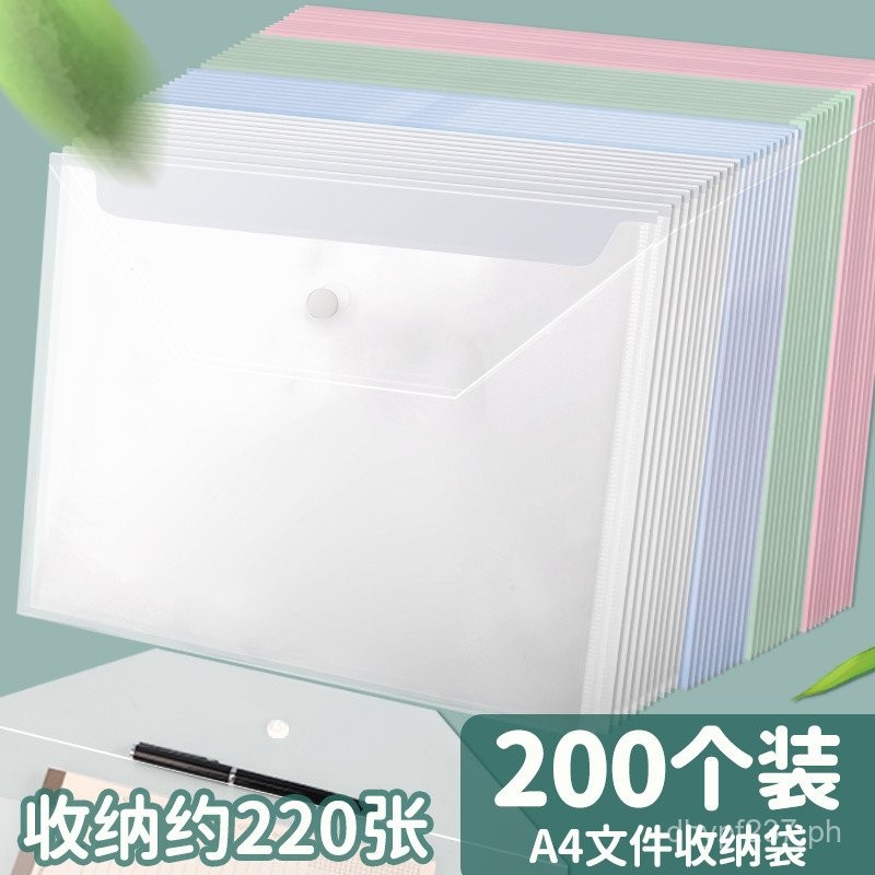 Plastic Niche Morandi Exam Pencil Case Document Bag Transparent A4File ...
