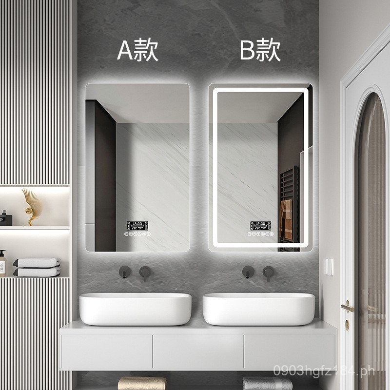 Anti-fog hotel wall-mounted touch screen HD bathroom mirror with light ...