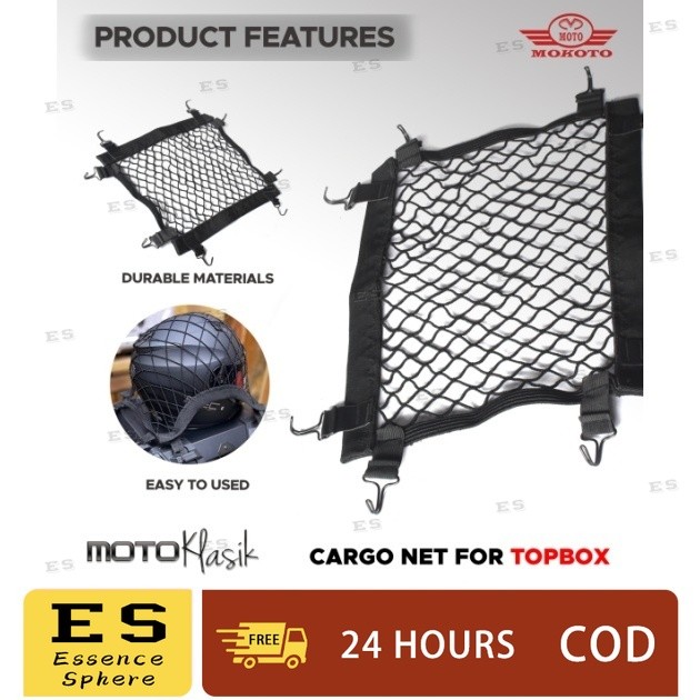 mokoto motorcycle cargo net with elastic bungee rope and stainless ...