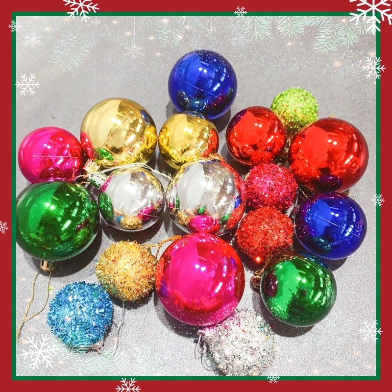 1Pack 3/4/5/6/8cm Christmas Ball Decoration Basic Christmas Tree ...