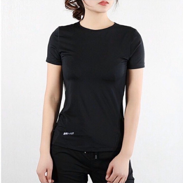 pro hypercool dri-fit compression v-neck T-shirt woman quick-drying ...