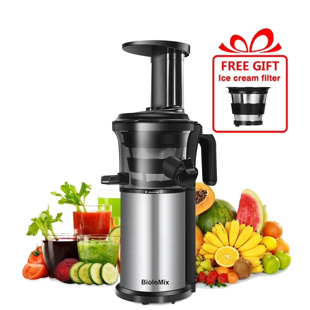 Stainless Steel Masticating Slow Auger Juicer Fruit and Vegetable Juice ...