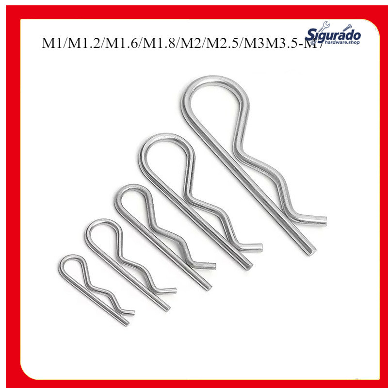 [SIGURADOHARDWARE]100Pcs Split Cotter Pin Clip Set Wave R Type Spring ...
