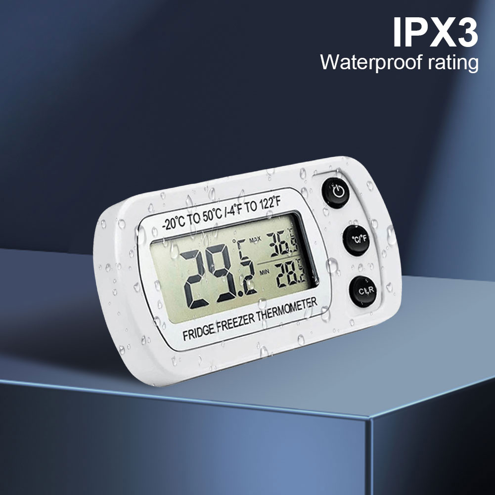 Digital Refrigerator Freezer Thermometer Max/Min Record Waterproof ...