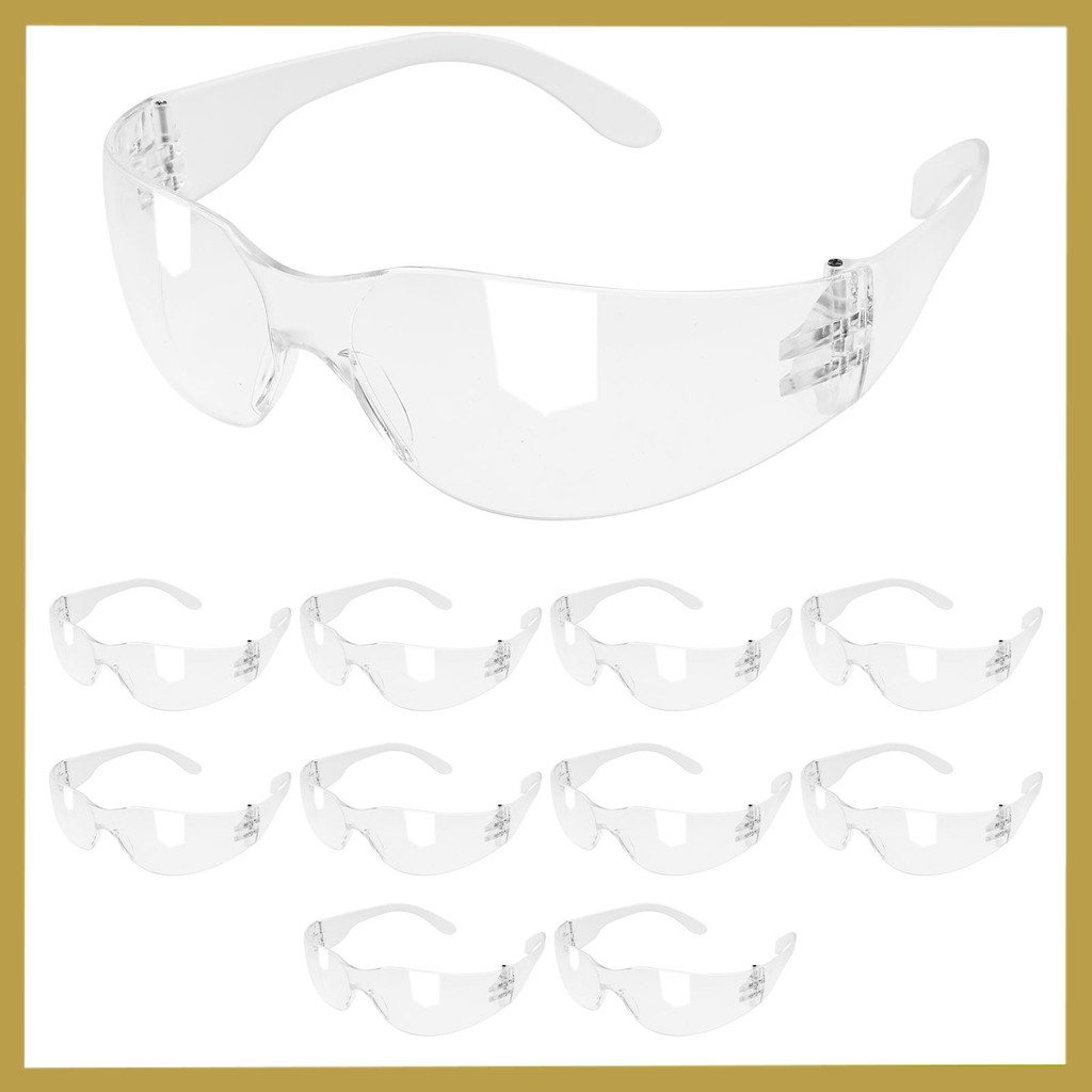 12Pcs Wrap Around Eye Protection Glasses Comfortable Clear Work Safety ...
