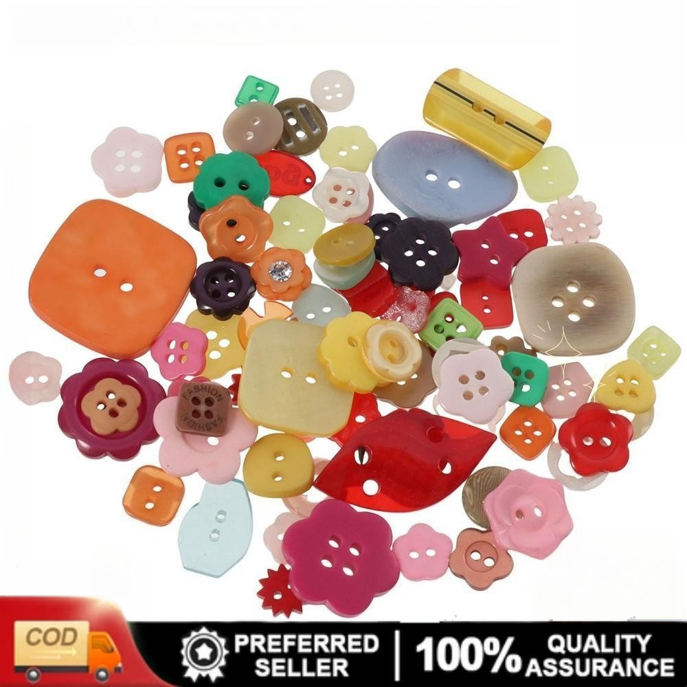 [Fast Shipping] 140g Assorted Buttons, Resin Candy-Colored Flower ...