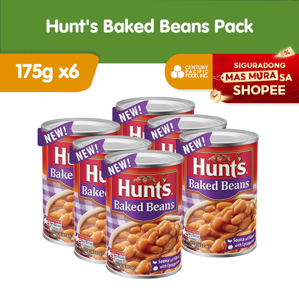 Hunt's Baked Beans 175g (Pack of 6pcs) - Good Source of Fiber and ...