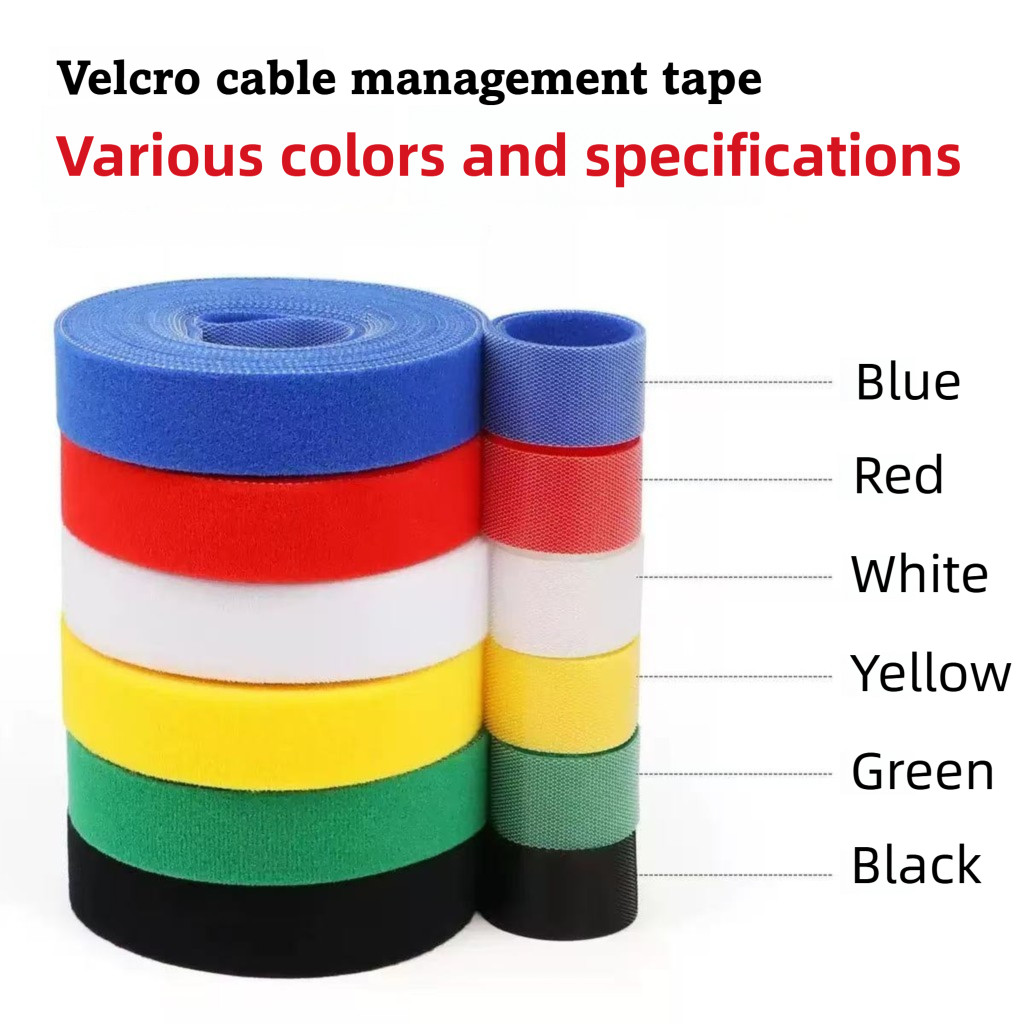 Color Velcro Cable Management Tape 1M/5M Wire Data Cable Storage Self ...