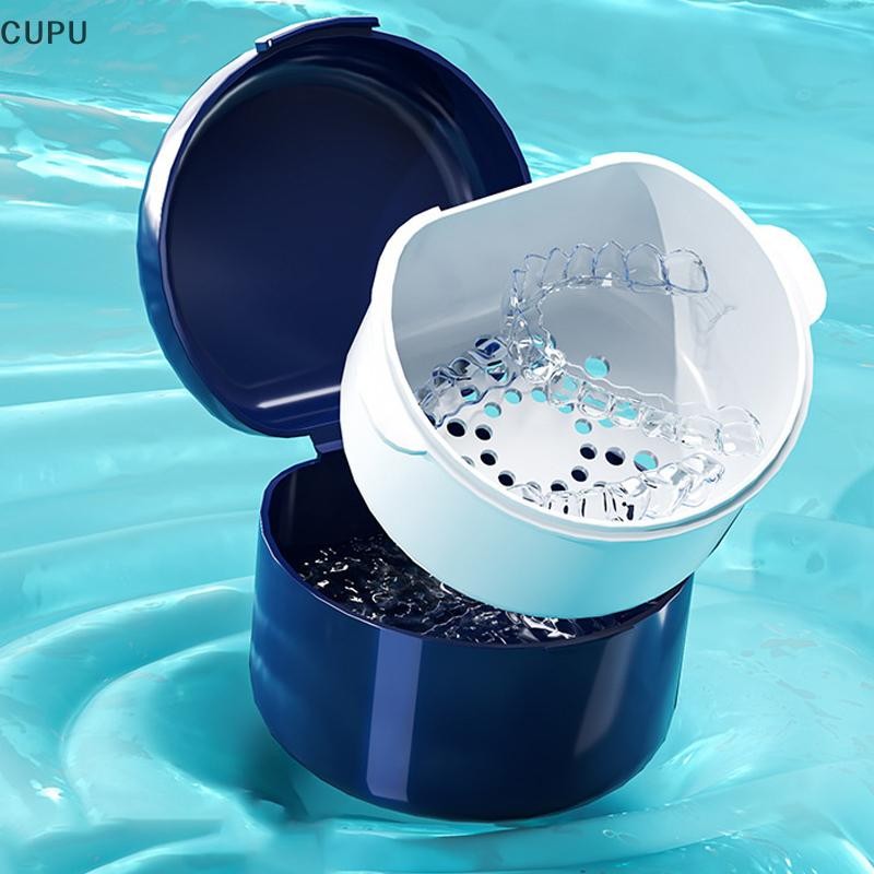 [CU] Retainer Case Portable Mouth Guard Box Oral Cleaning False Teeth ...