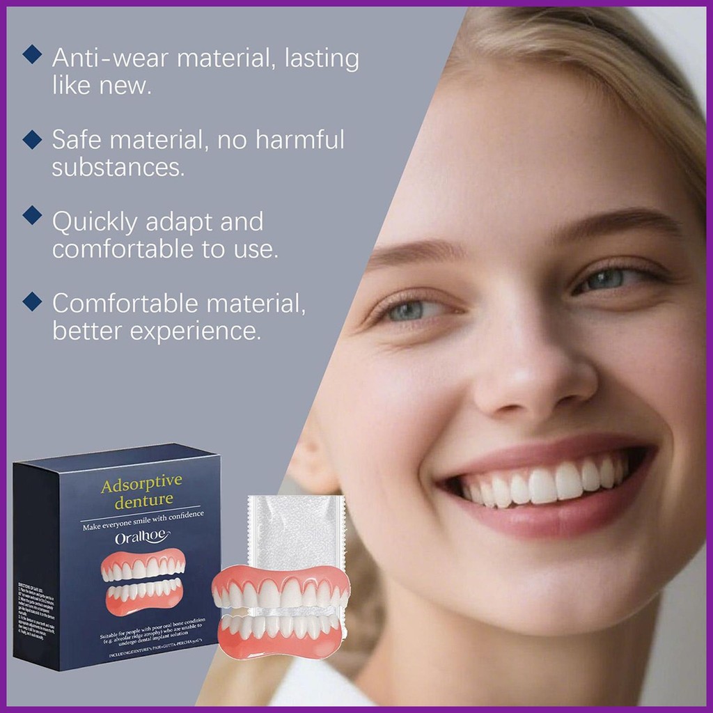 Cosmetic Teeth Temporary Dentures Tooth Replacement Kit for Cosplay ...