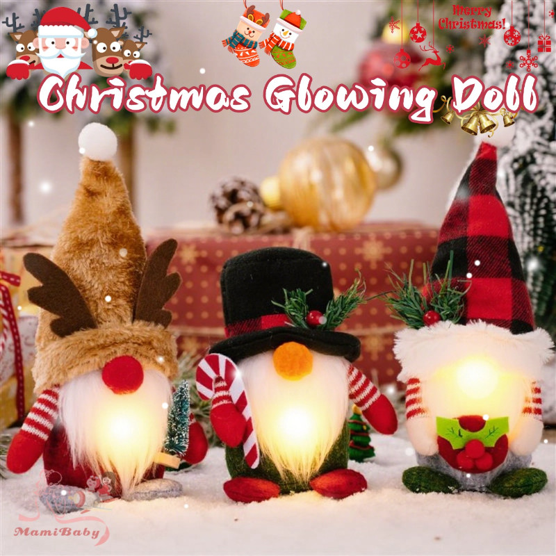 Christmas Glowing Dwarf Doll Pendant Faceless Elf Gnome Doll with Led ...