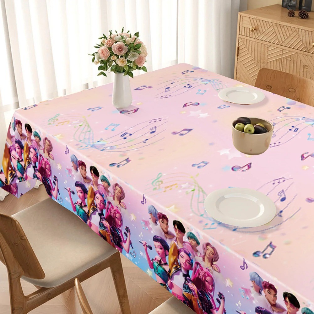 Demon Hunters Party Tablecloth Plastic Table Cover for Baby Shower Kids ...