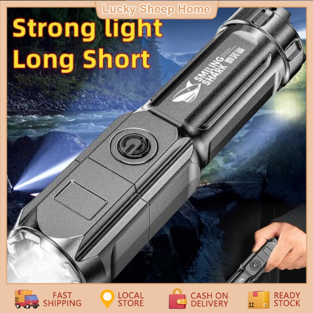 Powerful Flashlight Rechargeable LED Flashlight Torch Lantern Power ...