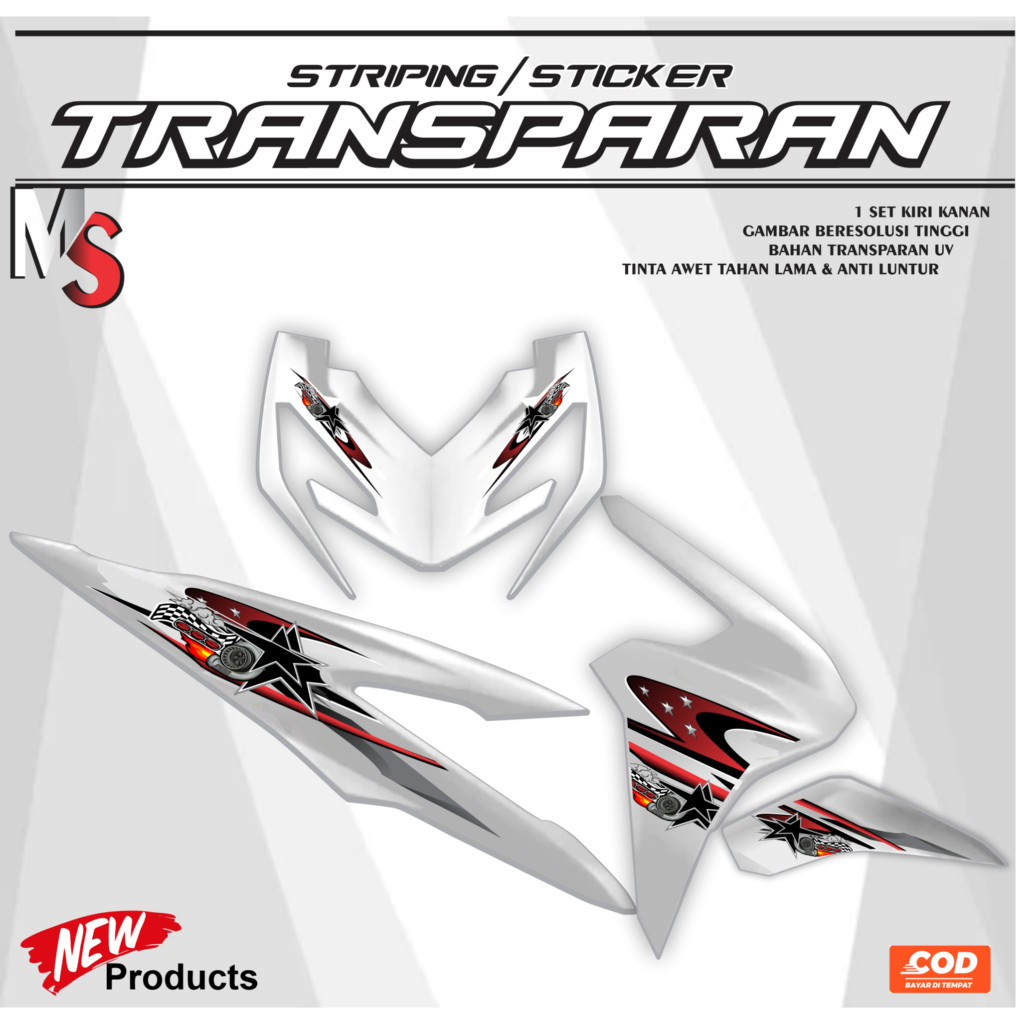 STRIPING STICKER VARIATION BEAT NEW 2024/ 2025 DELUX TRANSPARENT UV ...