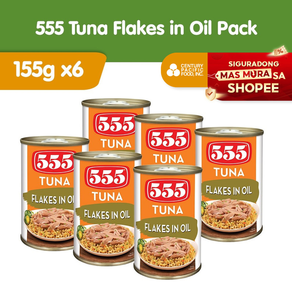 555 Tuna Flakes in Oil 155g (Pack of 6pcs) - Healthy, High Protein, Vit ...