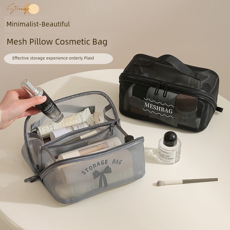 Makeup organizer beg makeup Portable Gauze Toiletry Bag Female Large ...