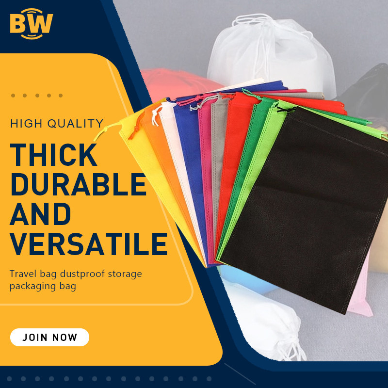 Pack of 5 Eco-Friendly Non-Woven Drawstring Bags Reusable Travel ...