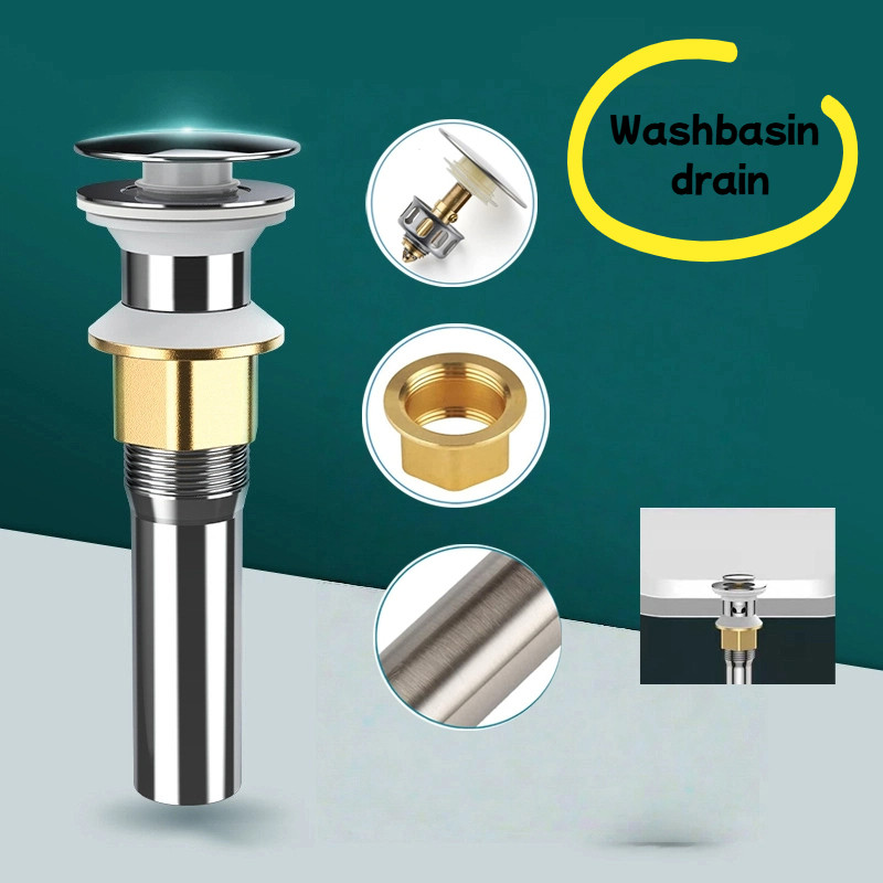 Stainless Steel Flip Type Drain Stopper Lavatory Basin Drain Washbasin ...
