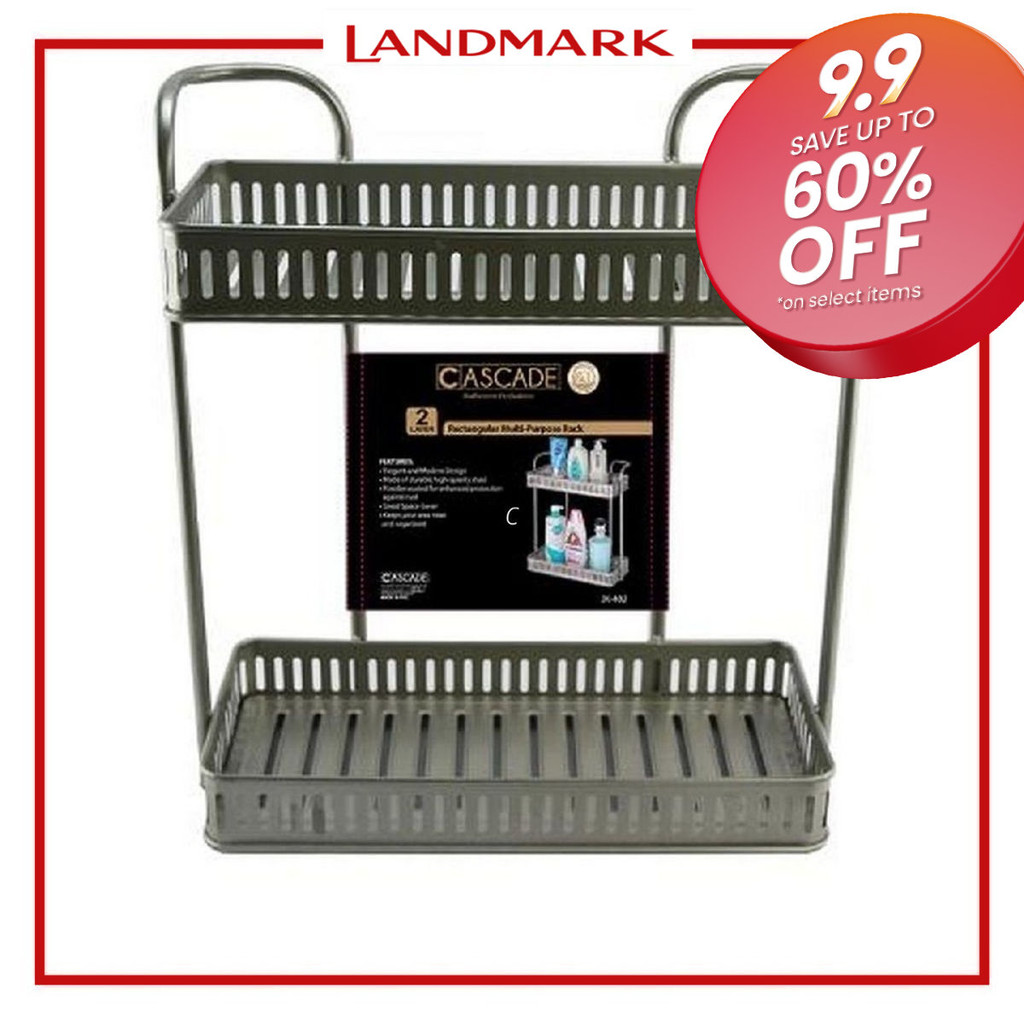 Landmark Cascade Jk-402/Gray Multipurpose Rack Gray 2 Layer Rectangular 36.5X16.5X40.5Cm ...