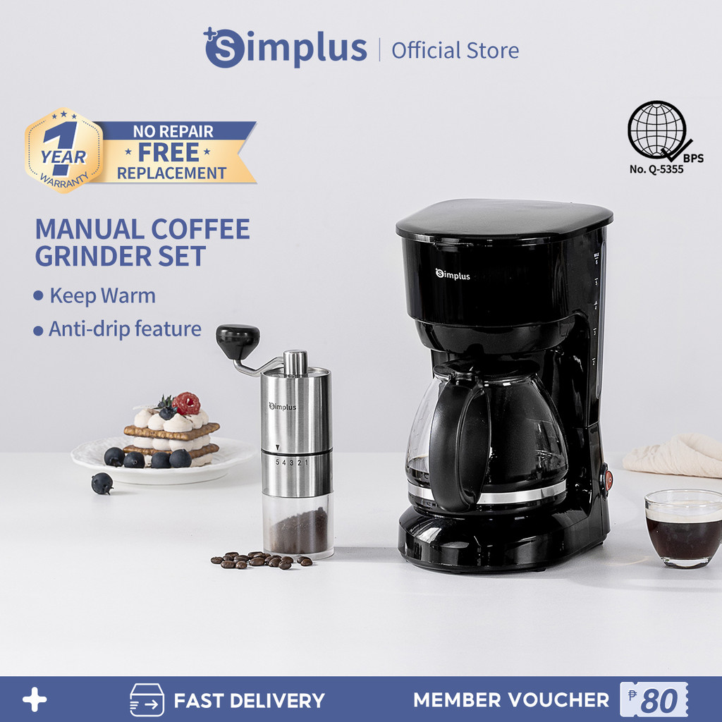 Simplus【Livestream】Coffee Maker Machines Anti Drip Design Manual Coffee ...