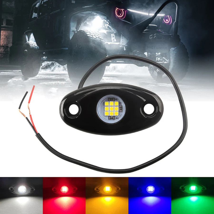 Waterproof 12V LED Rock Lights Kit Underbody Underglow Trail Rig ...
