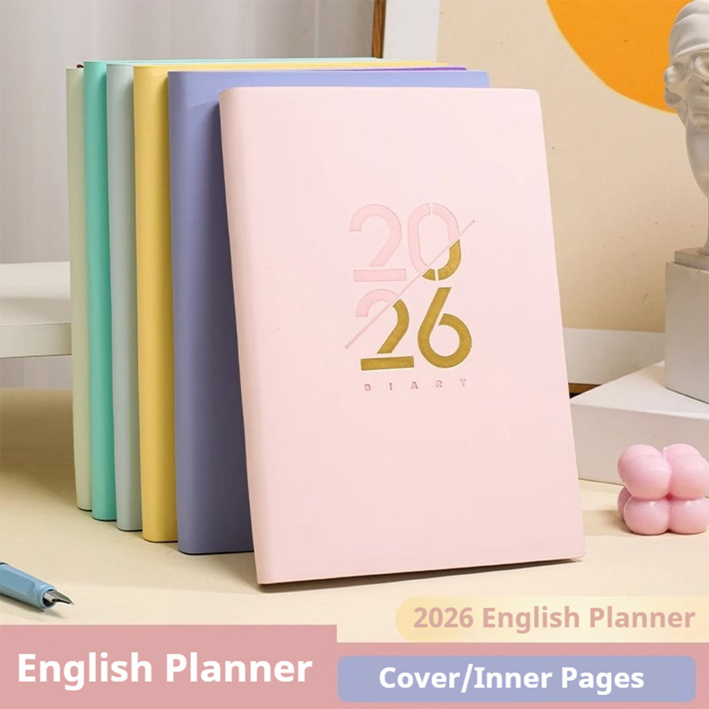 2026 Planner A5 English Yearly Plan 312pages Daily Plan Notebook 70GSM ...