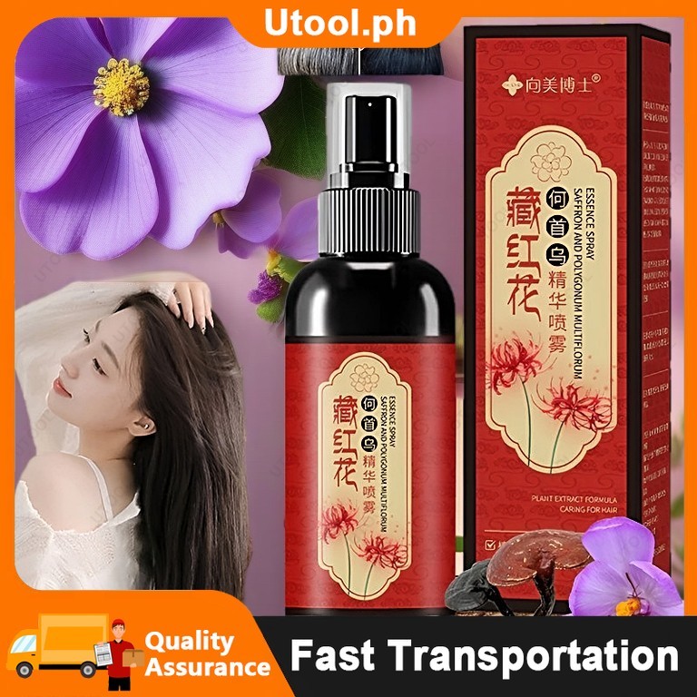 Herbal gentle care White hair turning black Saffron essence No-wash ...